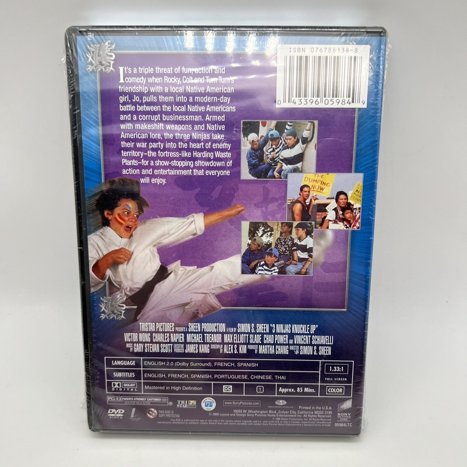 New! 3 Ninjas Knuckle Up DVD 1995 - PG-13 Kids Karate Martial Arts ...