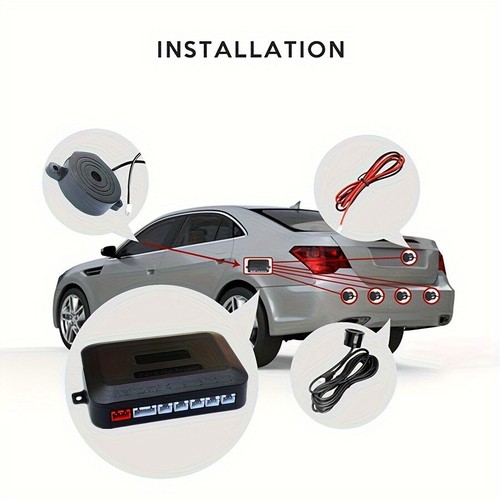 4 Parking Sensor Car Backup Reverse Rear Radar System Alert Alarm Kit ...