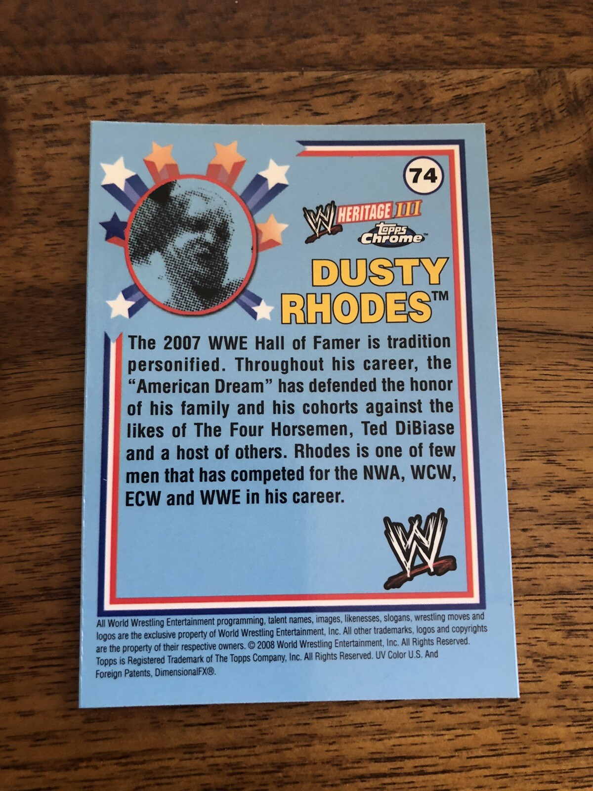 2008 Topps WWE Heritage Chrome - #74 Dusty Rhodes for sale online | eBay