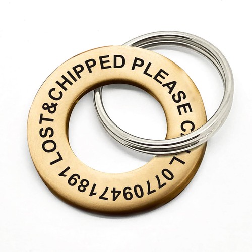 Personalised Dog Tag Pet Disc Engraved Name ID Hollow Washer Tag For ...