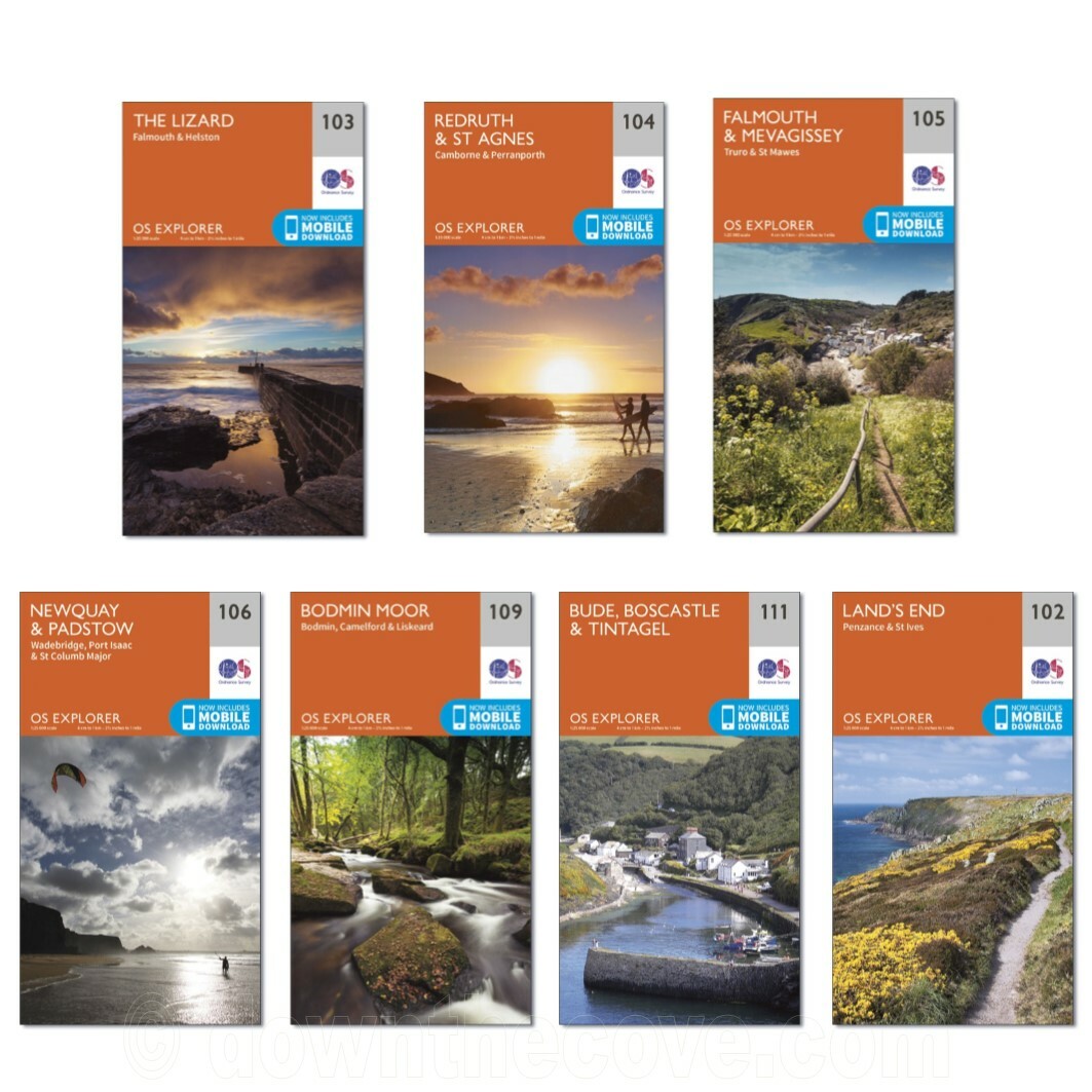 Ordnance Survey OS Explorer Cornwall Map with Mobile Download - TRACKED ...