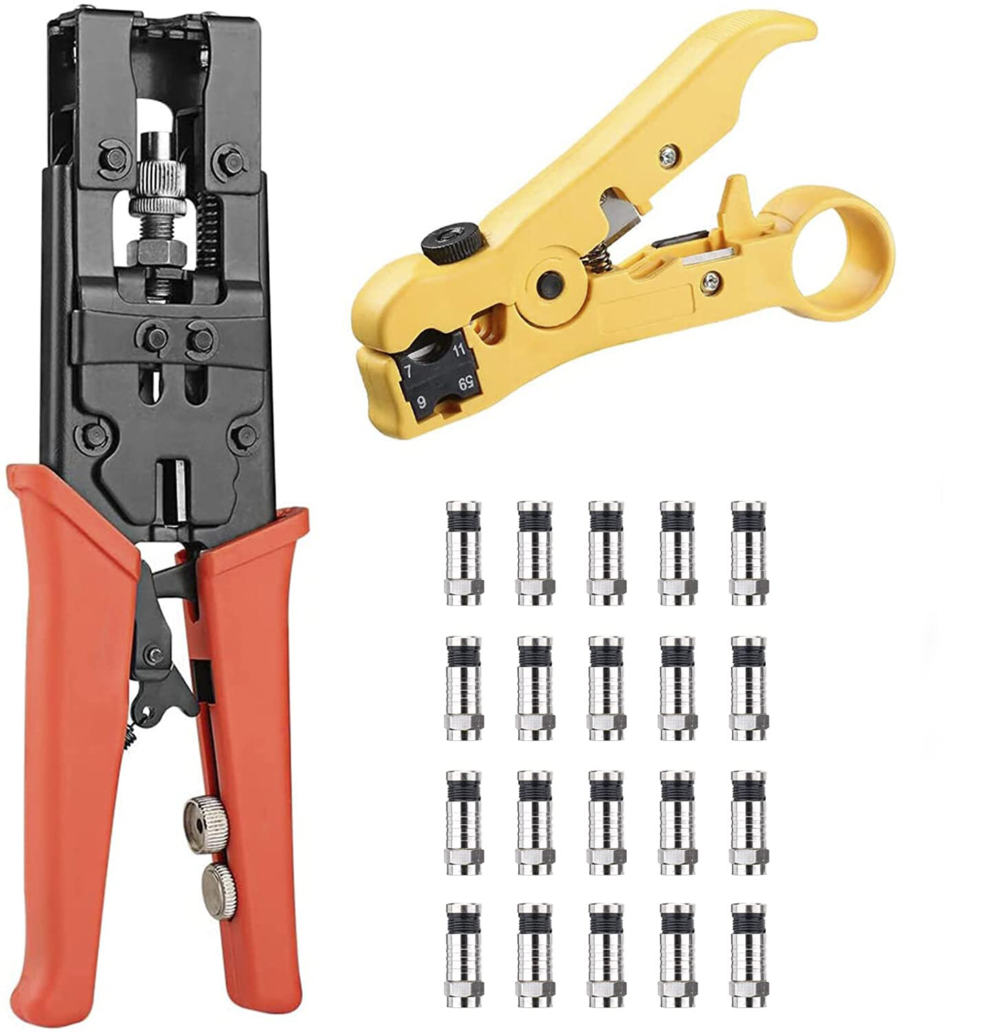 Multi function Coax Cable Crimper RG6 RG59 RG11 75-5 75-7 Coaxial Cable ...