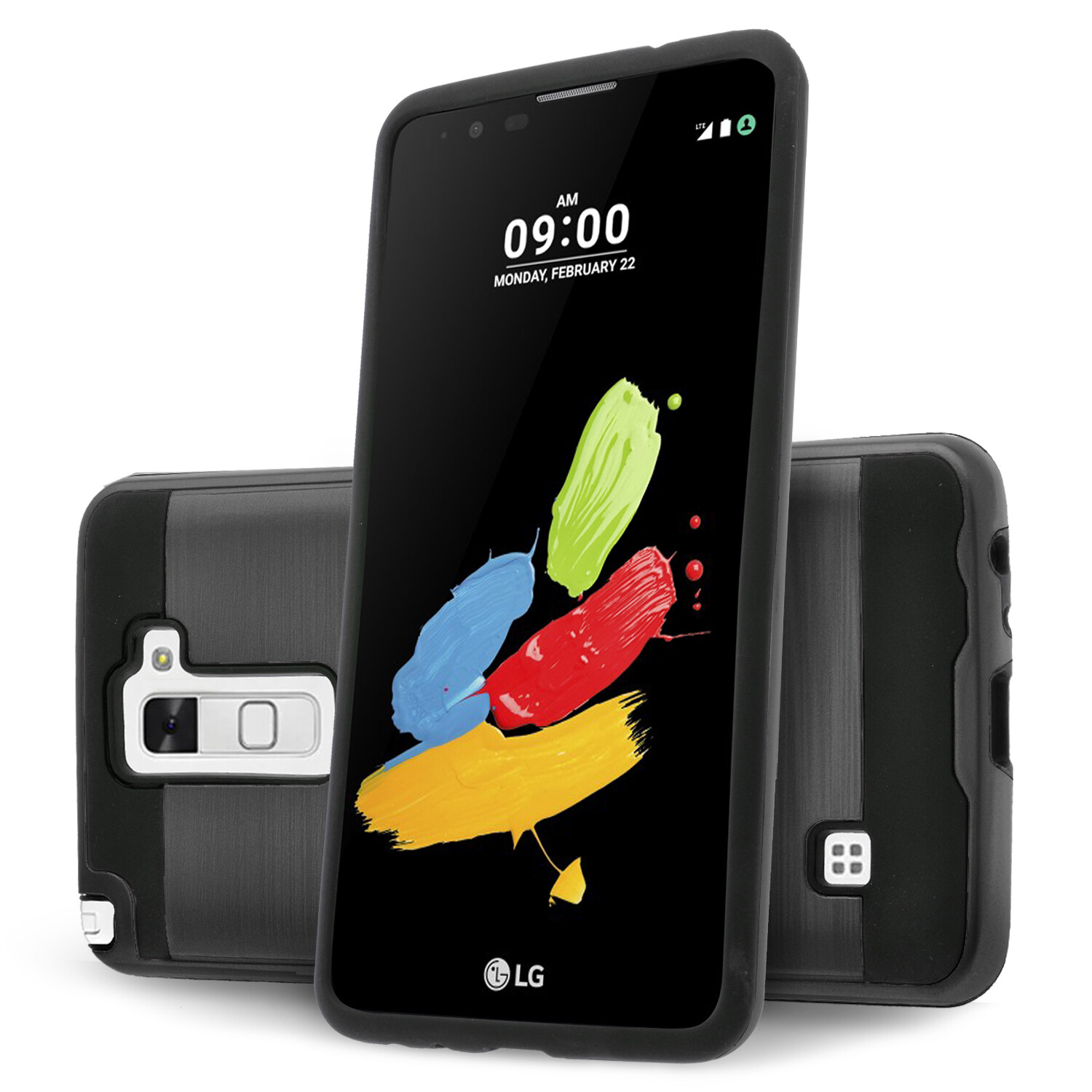 For LG Stylo 2 V Plus Shockproof Phone Case Cover, +Tempered Glass ...