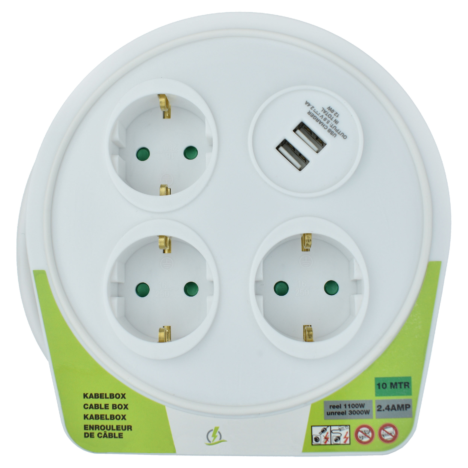 Steckdosenleiste Mehrfachsteckdose Mehrfachstecker Würfel Quadrat Rolle ...