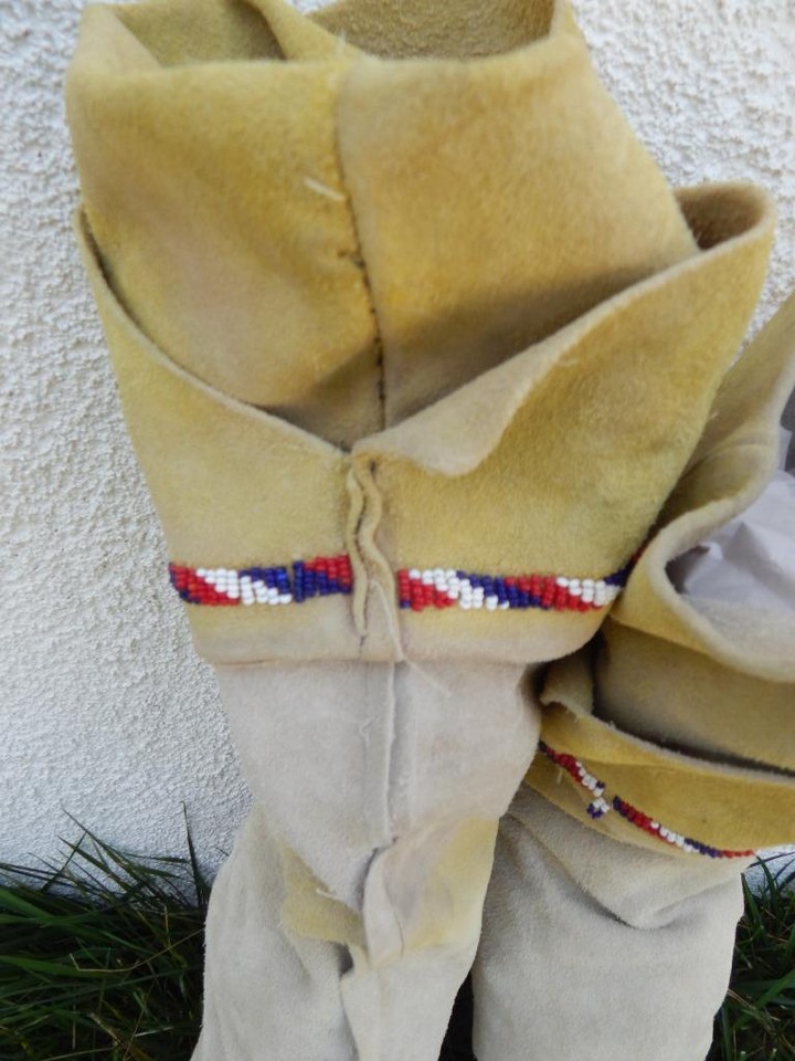 VINTAGE CIBECUE APACHE CACTUS KICKER INDIAN BEADED HITOP MOCCASINS | eBay