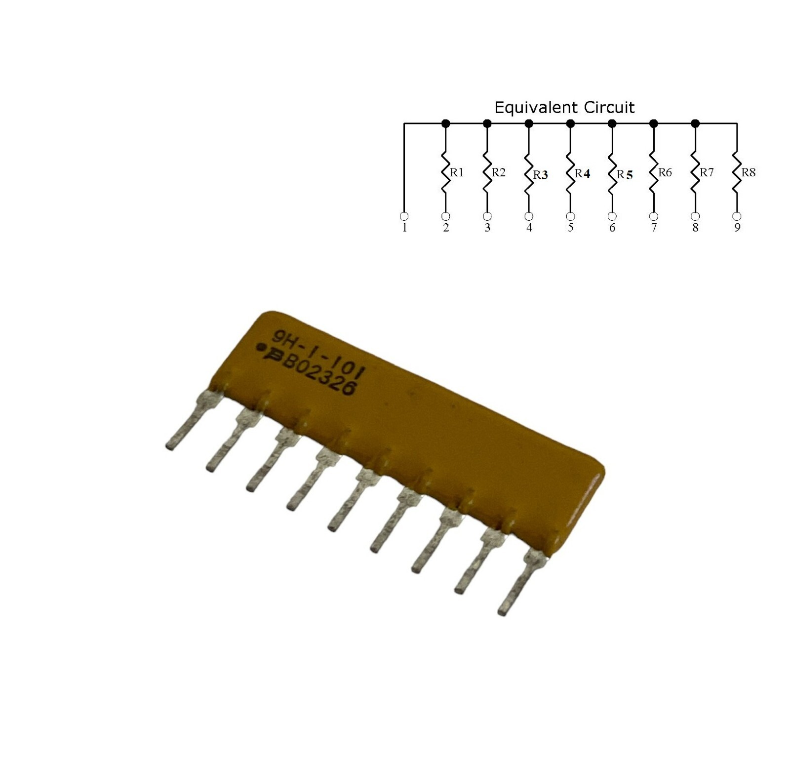 50 PCS BOURNS 9 Pin 100OHM RESISTOR NETWORK 100 OHM 2% 9PIN SIP NET ...