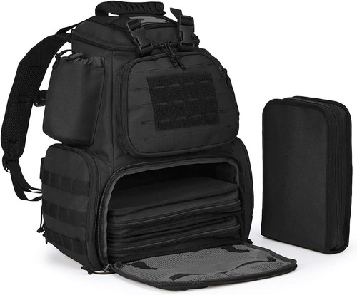 Tactical Pistol Backpack with 3 Cases, Hand Gun Range Bag for Shooting ...