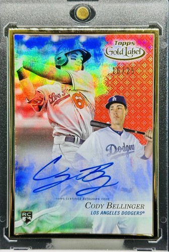 16/25 Cody Bellinger AUTO RED Gold Framed 2017 Topps Gold Label Rookie ...