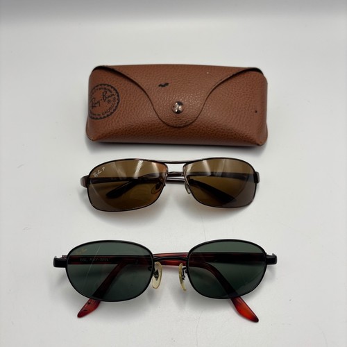 Ray-Ban RB3343 Polarized & B&L Ray-Ban Oval Sunglasses Lot with Case ...