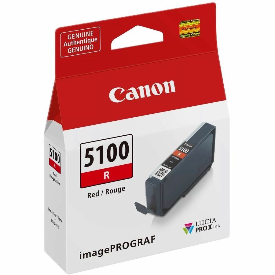 Canon Lucia PRO II PFI-5100 Original Inkjet Ink Cartridge - Red - 1 ...