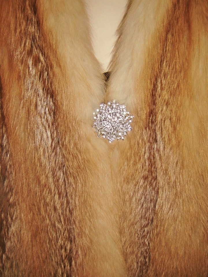 NATURAL RED FOX FUR COAT GOLDEN SABLE HUE JACKET EXCEL. COND., S - M ...
