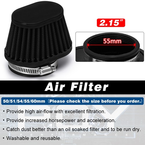 55mm Pod Air Filter 76mm Universal High Airflow Filter 2.15inch Neck ...