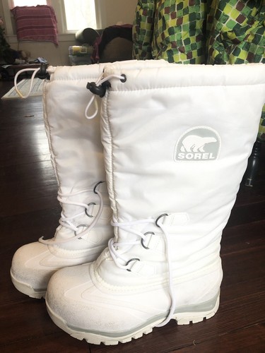 Sorel Snowlion Tall Women's Snow Boots Size 9 White | eBay