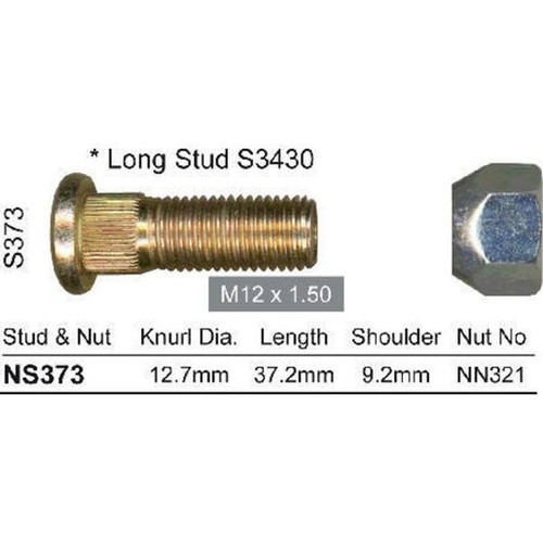 NICE Products Stud & Nut M12x1.50 NS 373 | eBay