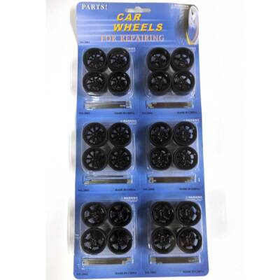 Set of 6: Black Hobby Custom Replacement Wheels - Fits most 1/24 Scale ...