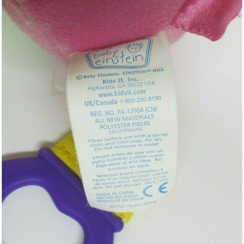 Baby Einstein Bird Parrot Pink Stroller Hanging Toy Teether Crinkle ...