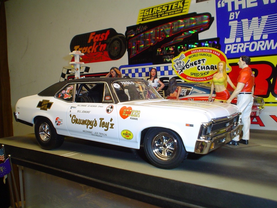 BILL JENKINS GRUMPYS TOY 1968 CHEVY NOVA SS NHRA DRAG STRIP LEGEND 1:18 ...