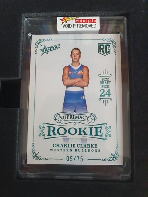 2023 Select Supremacy Platinum Blue Rookie Charlie Clarke LOW 05/75 ...