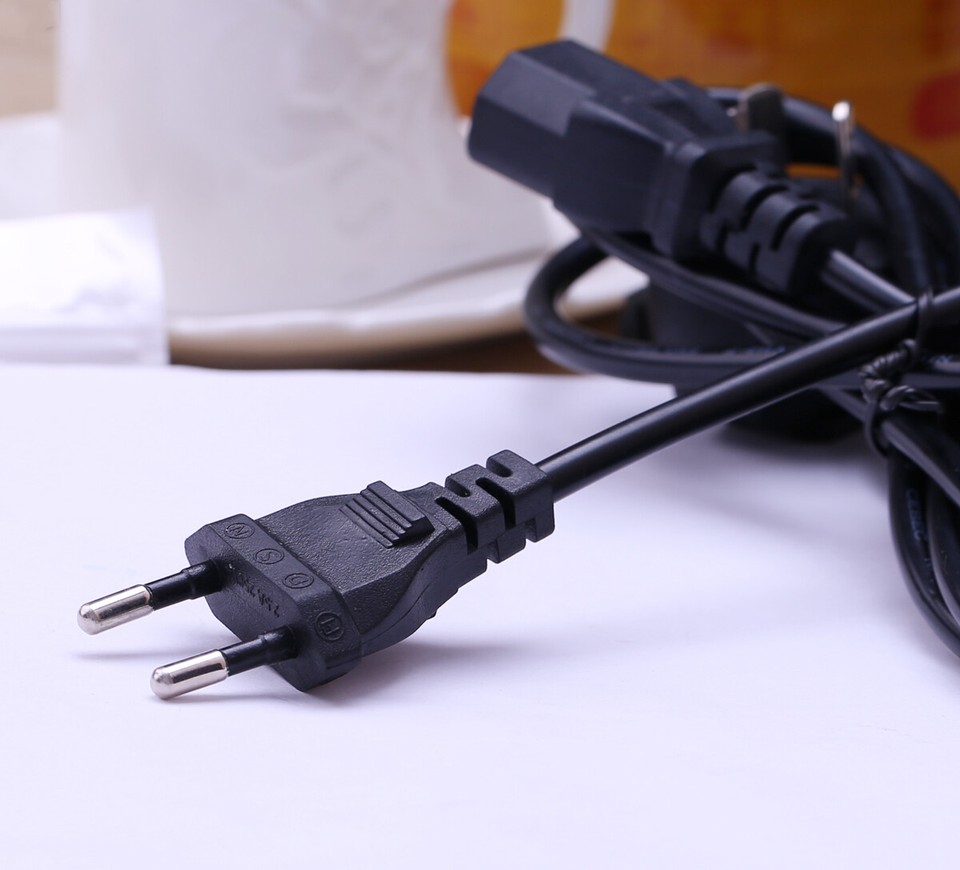 2 Prong Figure 8 AC Power Cord Laptop Adapter Cable EU US Plug for PS3 ...