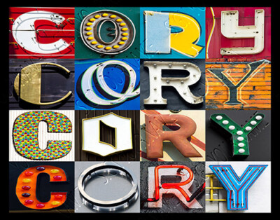 CORY Name Poster featuring photos of actual sign letters | eBay