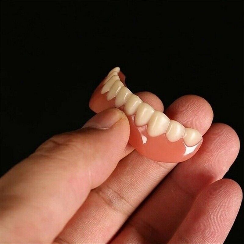 Snap On Silicone False Teeth Upper & Lower Dental Veneers Dentures ...