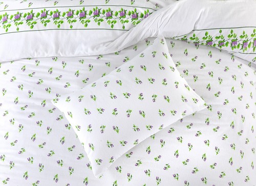 Rosebud Pattern 100% Brushed Cotton Duvet Cover Bed Set Single Double ...
