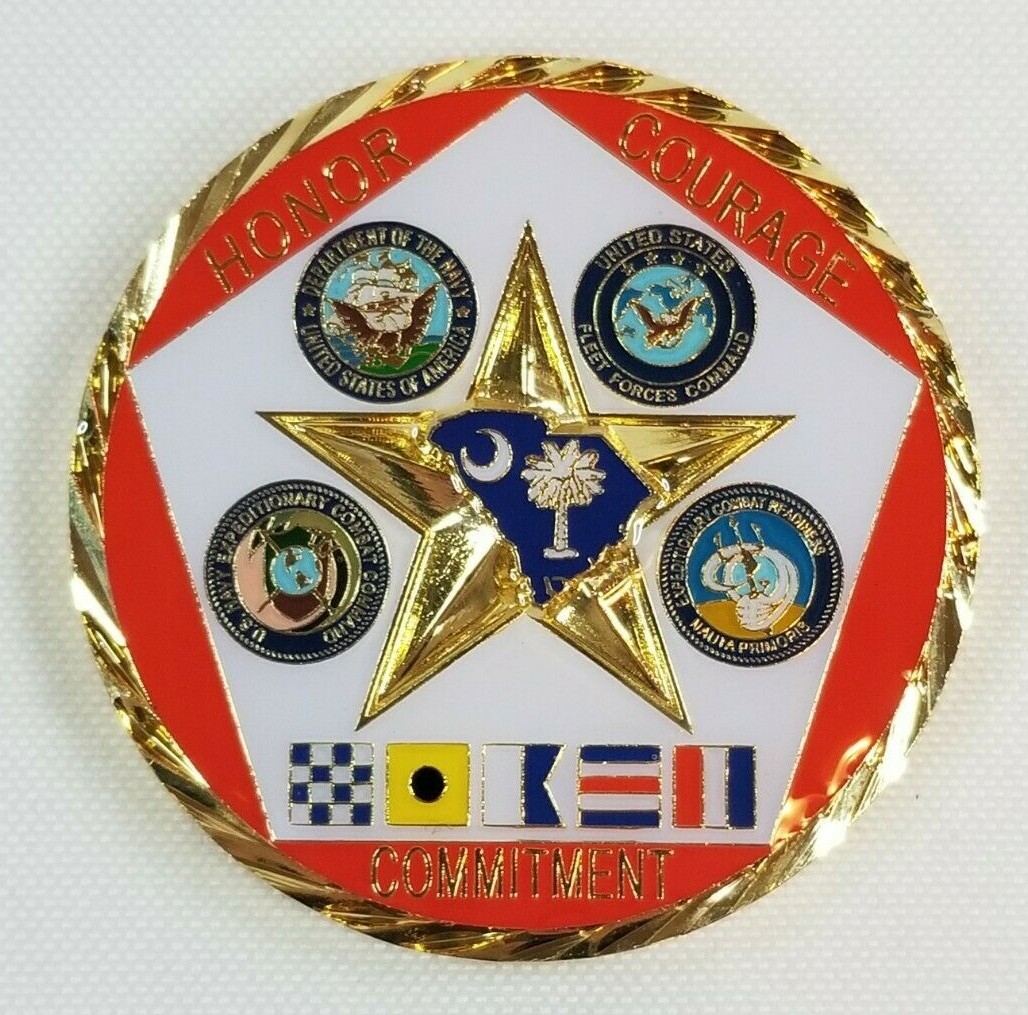 US Navy USN Sailors Creed Signal Flag ECRC FFC ECC DTOM SC 2" Challenge ...