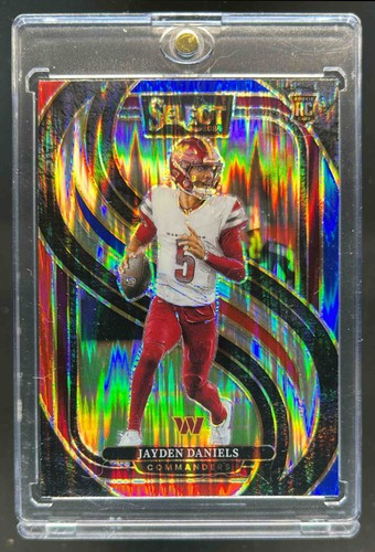 2024 Select Jayden Daniels Premier RC Red and Blue Prizm Shock #112 | eBay