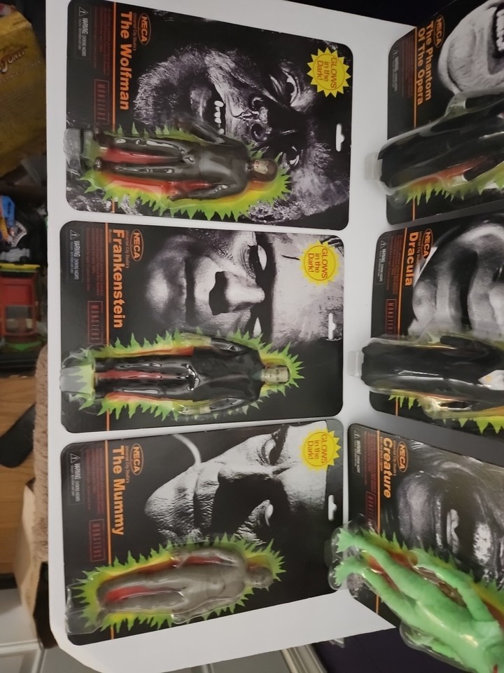 6 Neca Remco Universal Monsters Wolfman Creature Dracula Phantom Mummy ...