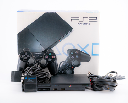 Sony PlayStation 2 PS2 Slim Console + Controller + Memory Card 8MB ...