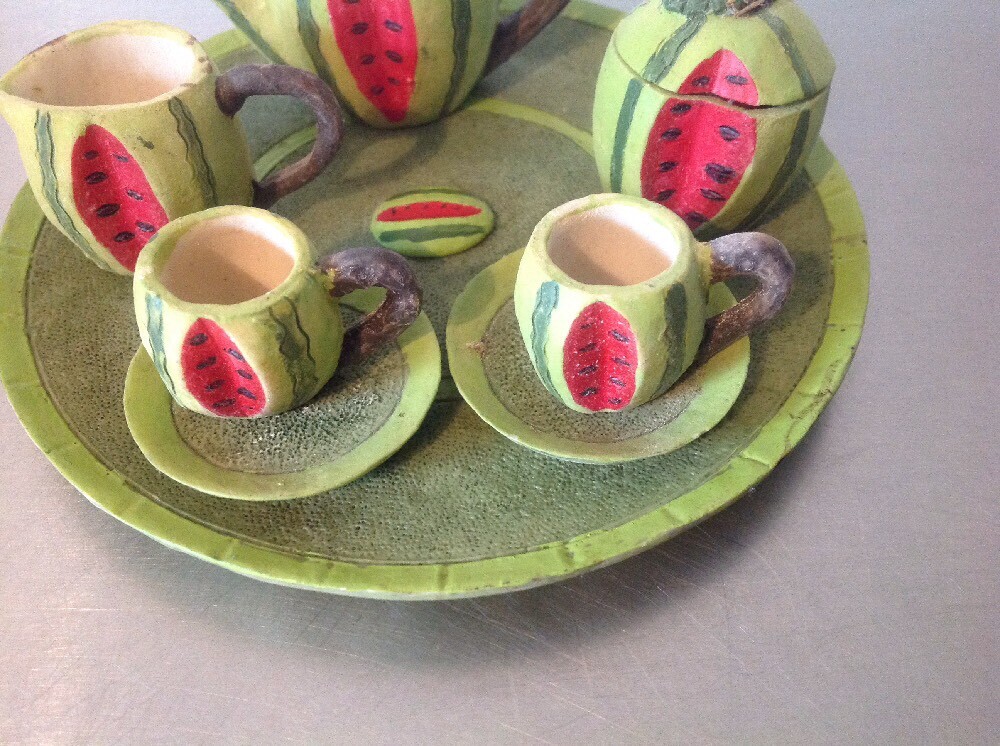 Collectible Miniature Watermelon 10 Piece Resin Tea Set | eBay
