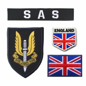 SAS UK National Flag Embroidered Patches SWAT Tactical Military Hook ...