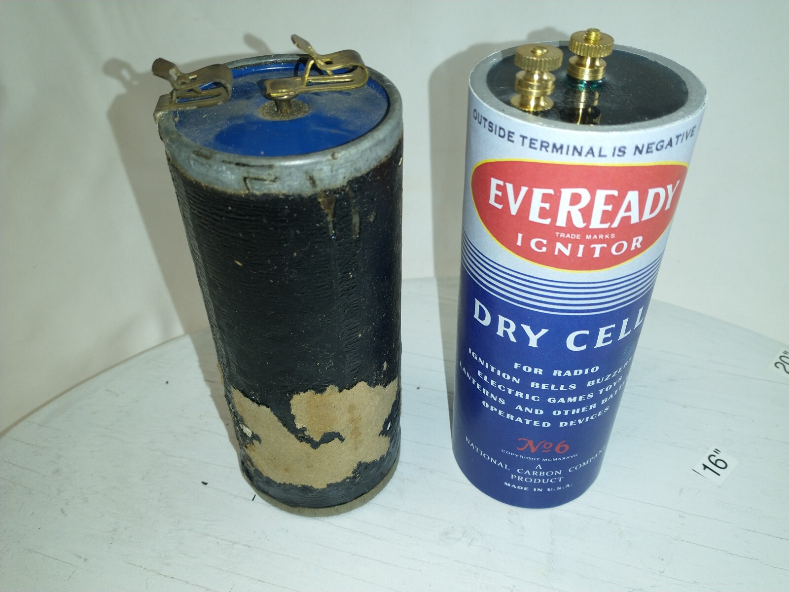1930s Eveready Ignitor Replica Dry Cell "D" Battery Phone Radio Midland ...