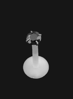 Black Prong 3mm Gem PTFE Flexible Labret Bar 16g 10mm #LF2 | eBay Australia