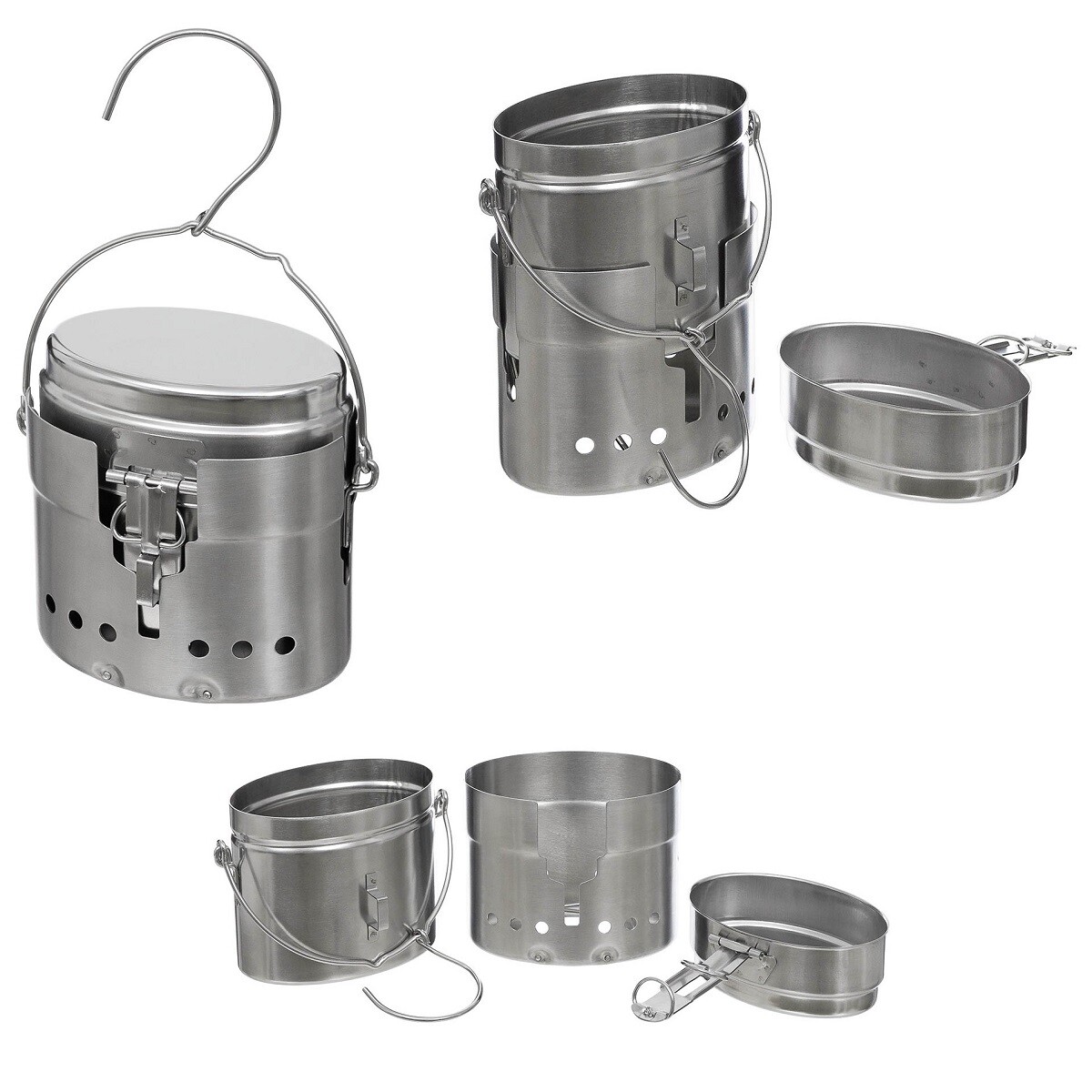 3-teilig Schwed. Kochset M40 Edelstahl Outdoor Bushcraft Cooking Set ...