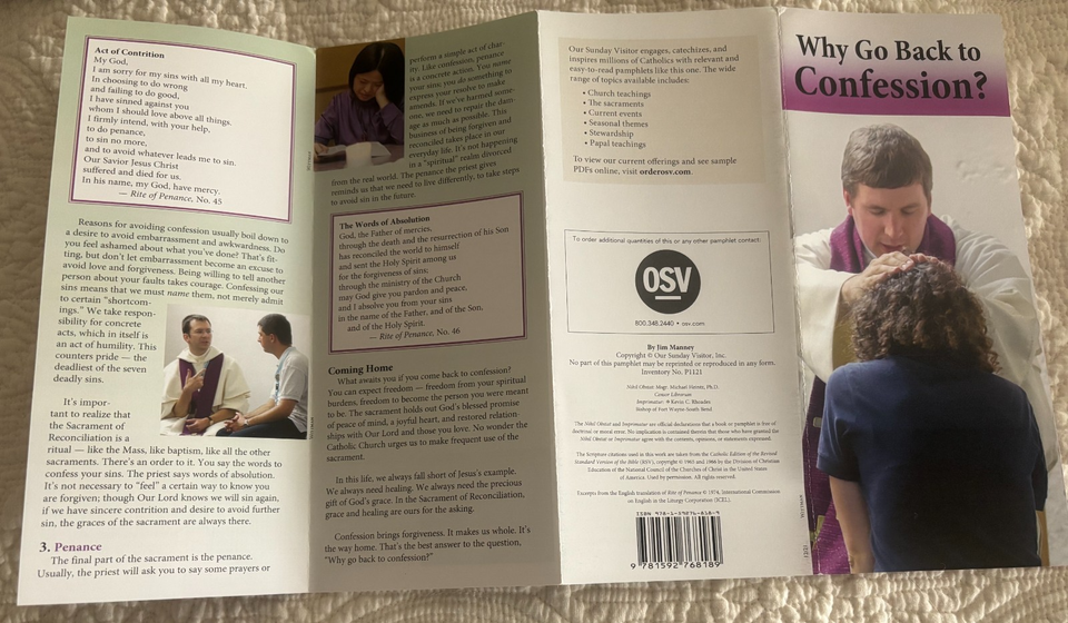 Prayer Pamphlet: Why Go Back to Confession? ***NEW*** | eBay