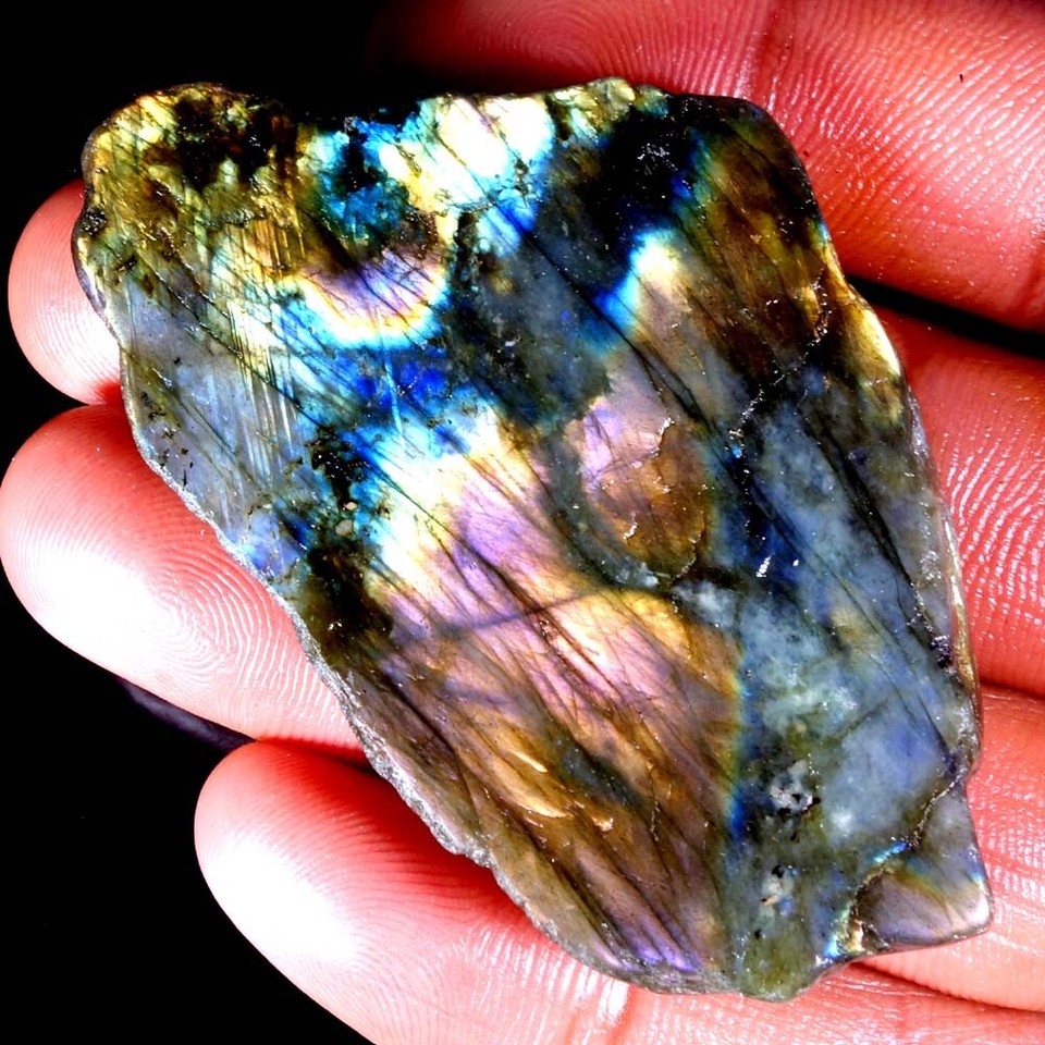 Natural Labradorite Slab Royal Flashing Rock Polished Minerals For ...