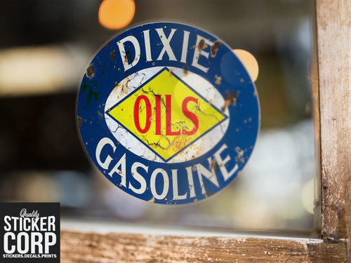 Dixie Gasoline Oils Vintage Style Decal, Vinyl Sticker, Racing, Hot Rod ...