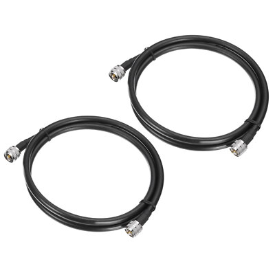 2Pcs RG8 Coax Cable with Pl-259 Male Connectors for CB/Ham Radio 0.6m ...