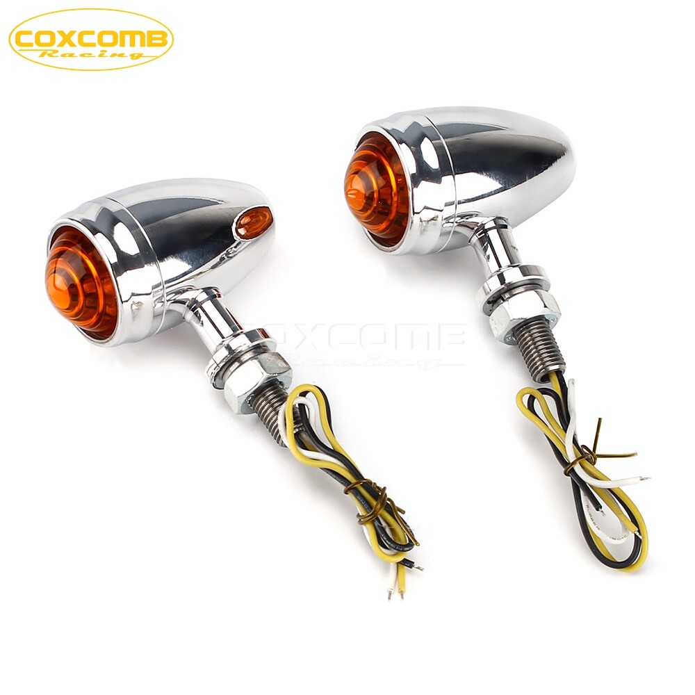 Polish Bullet Amber LED Turn Signal Light Indicator Universal For ...