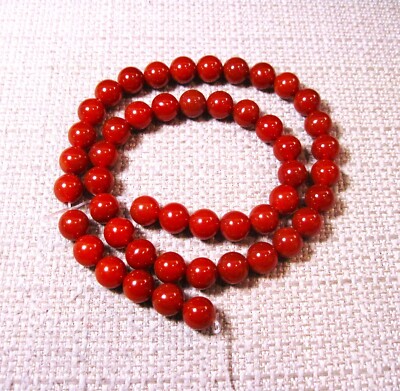 Beautiful Strand of 8mm Round Orange Red Carnelian Beads Lot# 351 | eBay