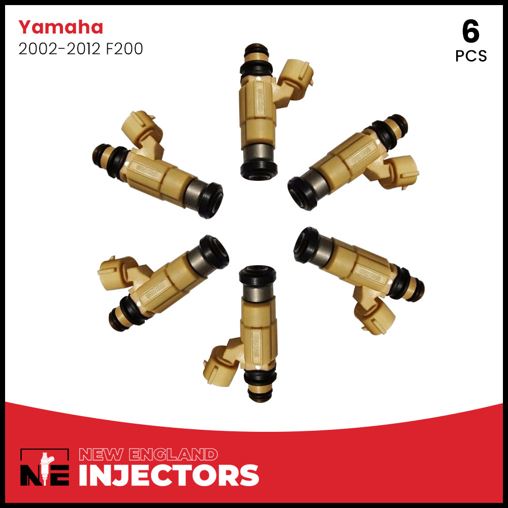 Yamaha 2002-2012 F200 F225 Fuel Injectors Flow Tested CDH240 (6) 69J ...