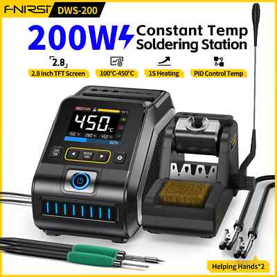 FNIRSI DWS-200 Smart Soldering Iron Kit 200W Electronics Welding Tools ...