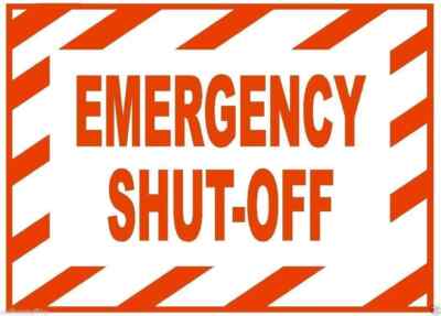 Emergency Shut Off Electrical Power Safety Sign Sticker Decal Label ...