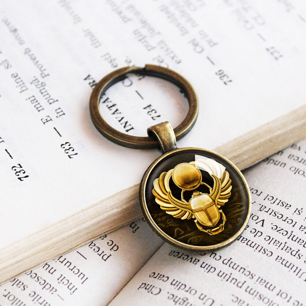 Egyptian Scarab Beetle Keychain, Ancient Egypt KeyRing, Egyptian Beatle ...