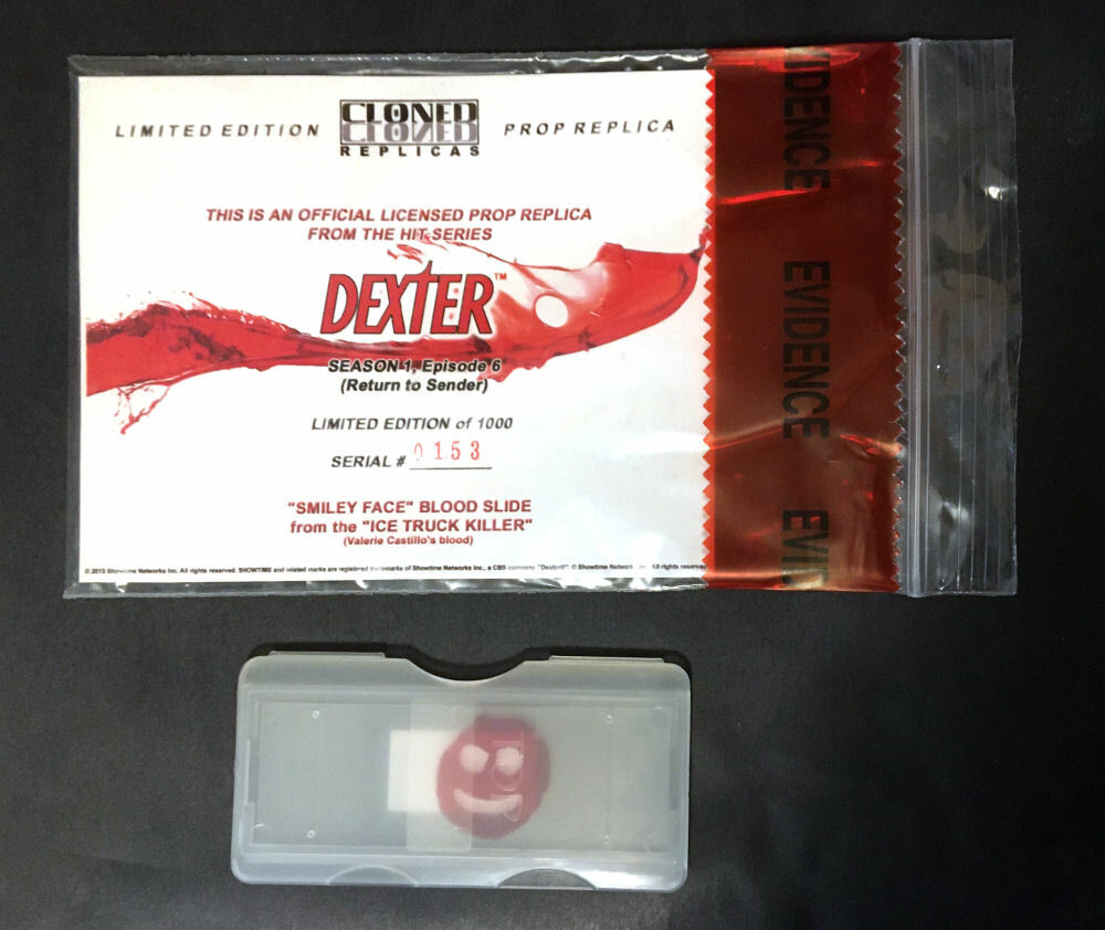 DEXTER Smiley Face Blood Slide Cloned Prop Replica Showtime LE only ...
