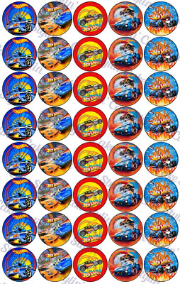 40 x Hot Wheels Cars Cupcake Toppers Edible Wafer Paper Kids BIRTHDAY ...