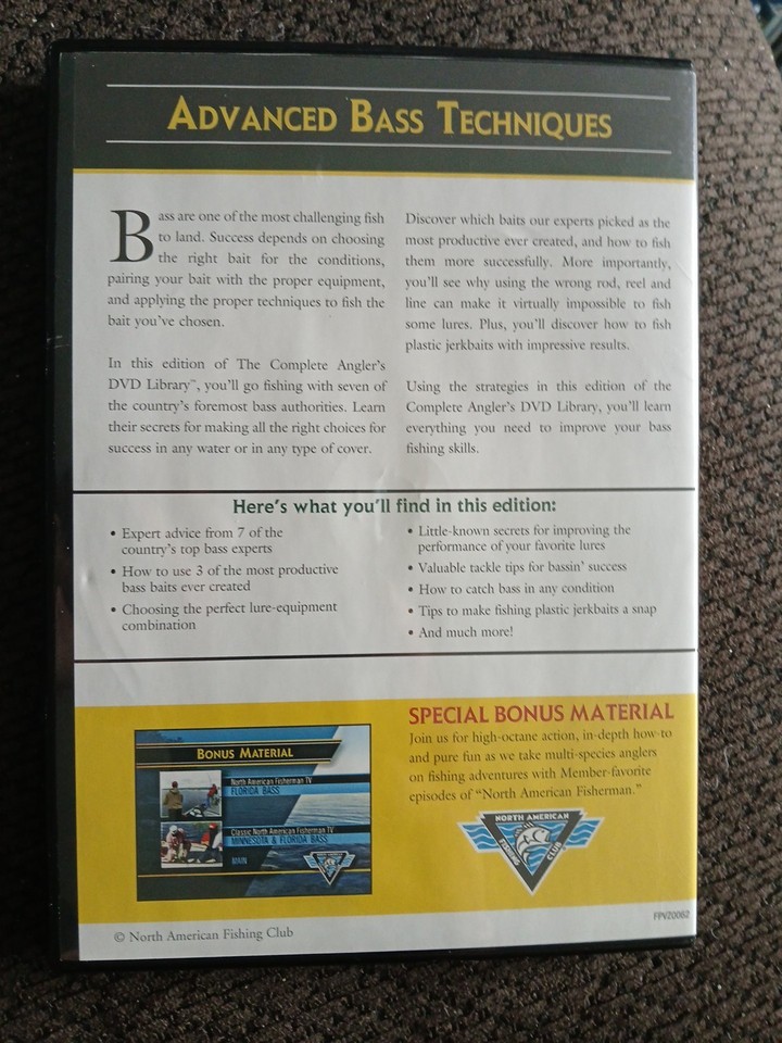 🎣 North American Fishing Club DVD – Advanced Bass Techniques – Complete ...