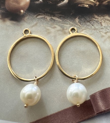 Pandora 14k Gold Compose Pearl Earrings 250409P | eBay