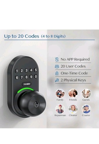 Keypad Smart Door Knob Lock, Yamiry Keyless Entry Digital Lock with ...